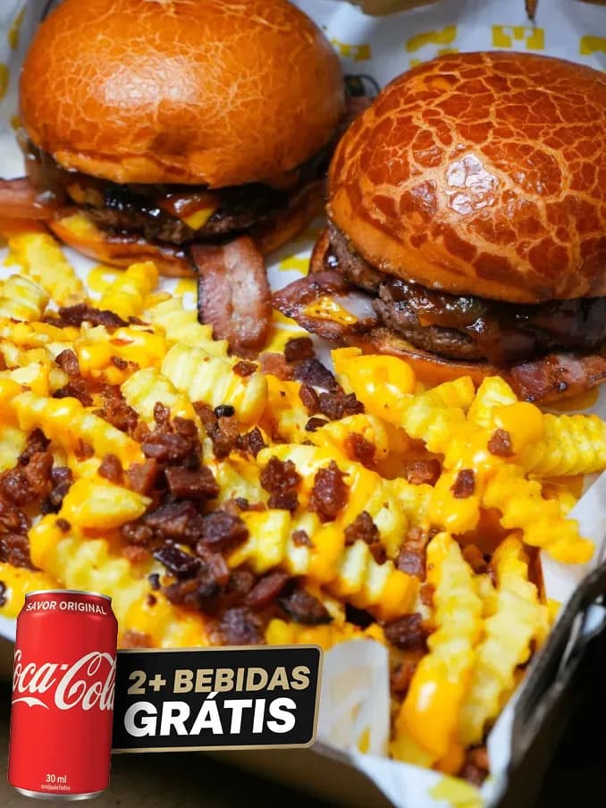Combo Casal - 2 Burgões + Batata Especial 500g - R$ 32,90 | Burgão Na Brasa